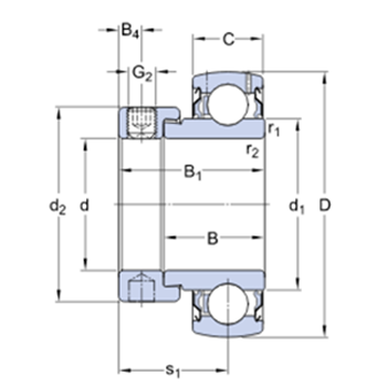 SKF YET 206 Insert Bearing with Eccentric Locking Collar